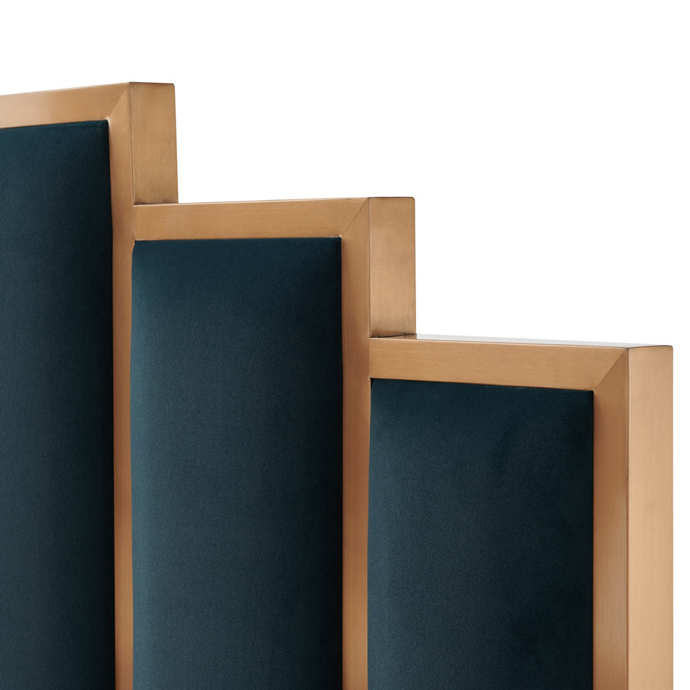 Austin Velvet Turquoise Bed Frame Upholstered with HQ Slats